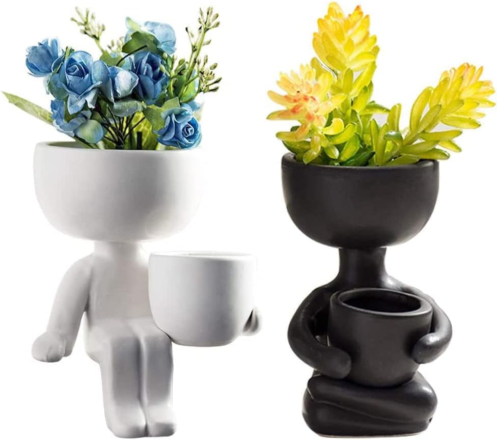 Humanoid Ceramic Flower Pot Succulent Cactus Bonsai Planter Pots ...