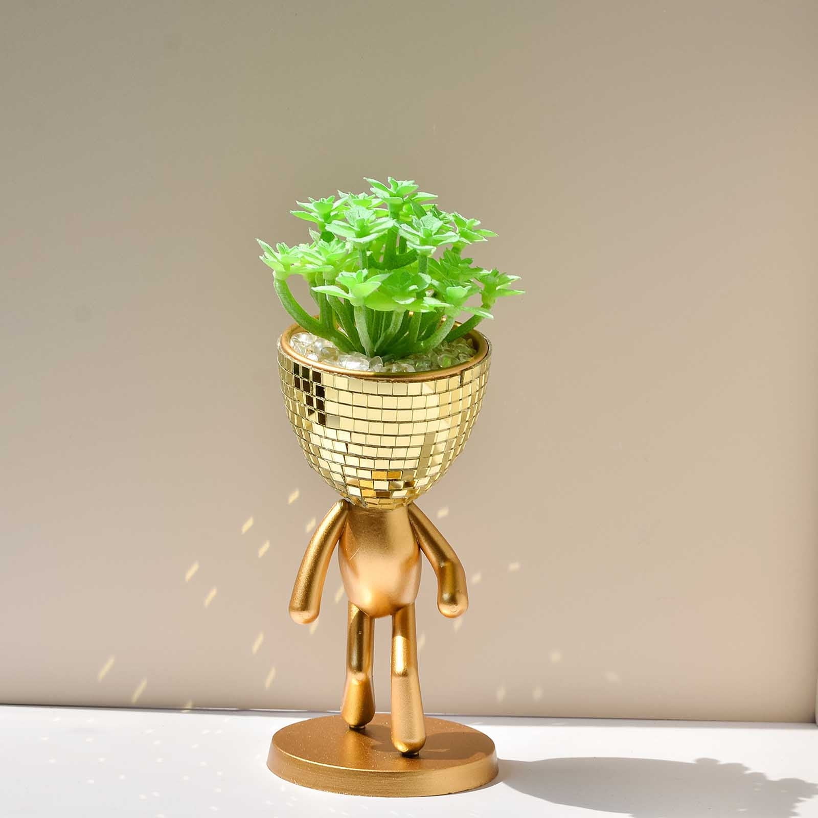 Humanoid Metal Plant Pot,Desktop Mini Planter Succulent Cactus Bonsai ...