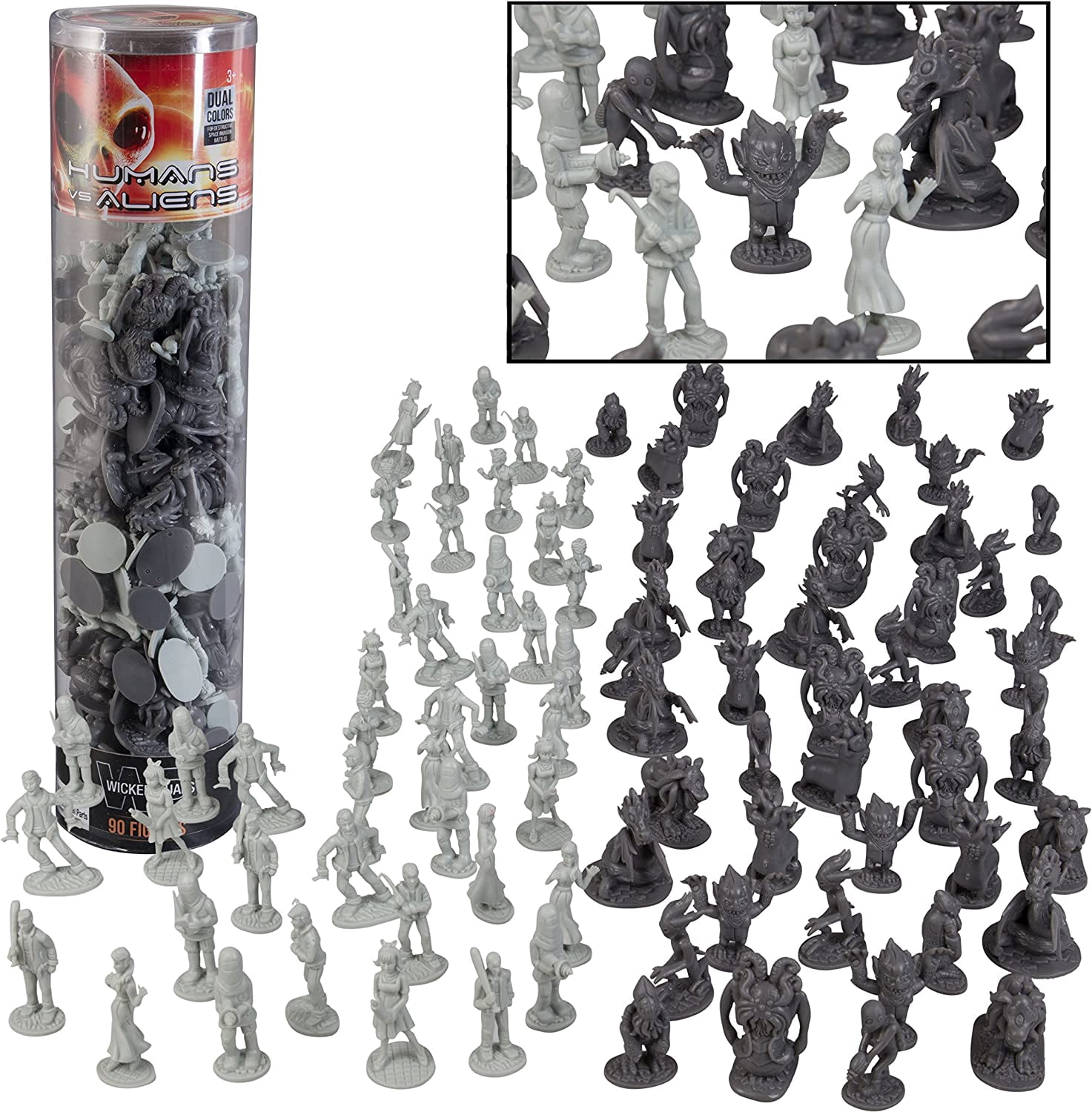 Humans Vs Aliens Space Monster Action Figure Toy Playset - Giant 90 pc ...