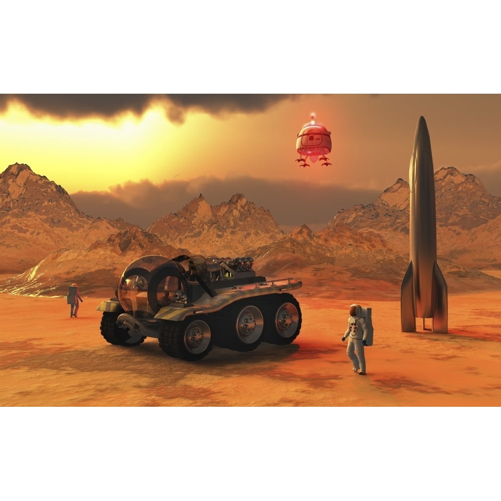 Humans terraforming the planet Mars. Poster Print by Mark Stevenson ...