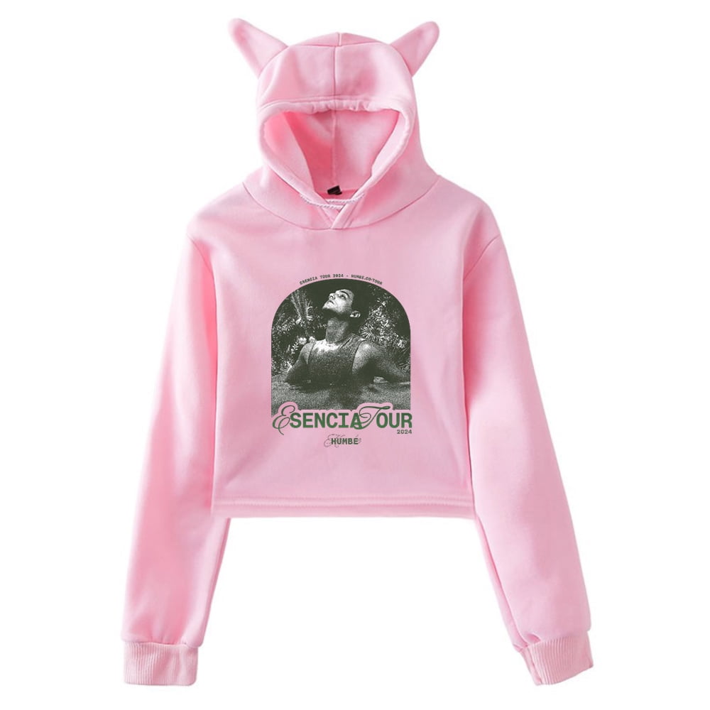 Humbe Merch 2024 Esencia Tour Pullover Cat Ears Hoodie Long Sleeve Crop Top Women's Clothes ...
