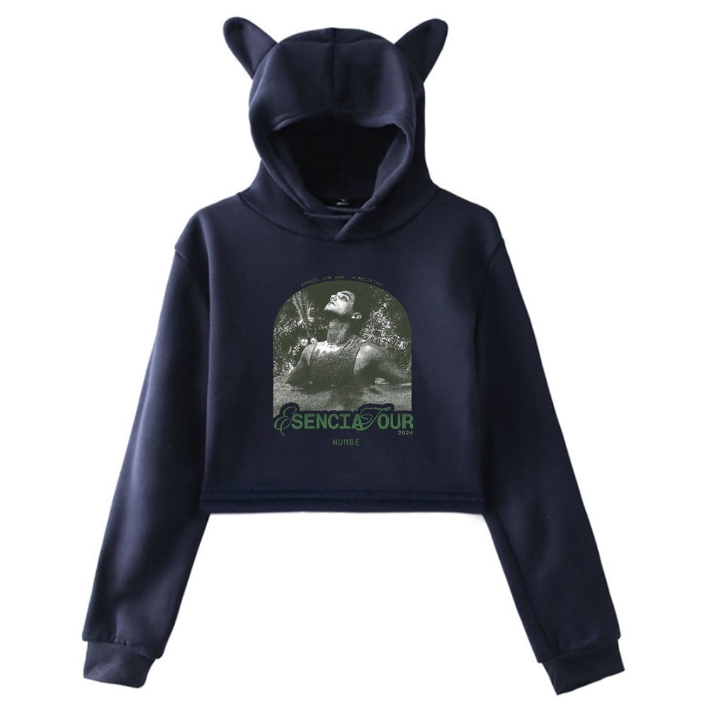 Humbe Merch 2024 Esencia Tour Pullover Cat Ears Hoodie Long Sleeve Crop ...