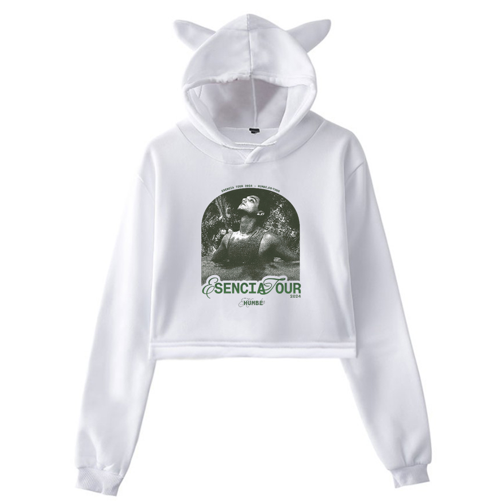 Humbe Merch 2024 Esencia Tour Pullover Cat Ears Hoodie Long Sleeve Crop Top Women's Clothes ...