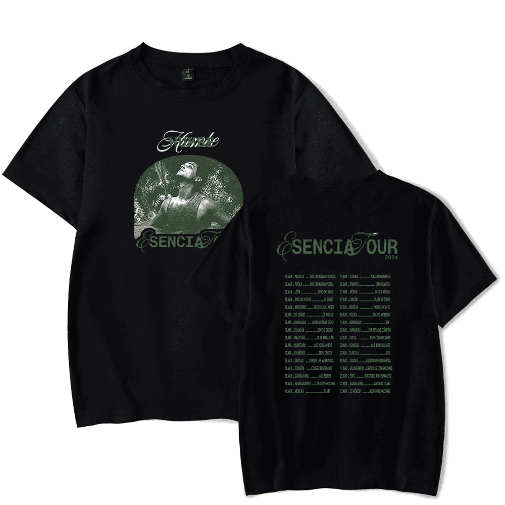 Humbe Merch Esencia Tour 2024 T-shirt Tour Dates Men/Women Short Sleeve ...