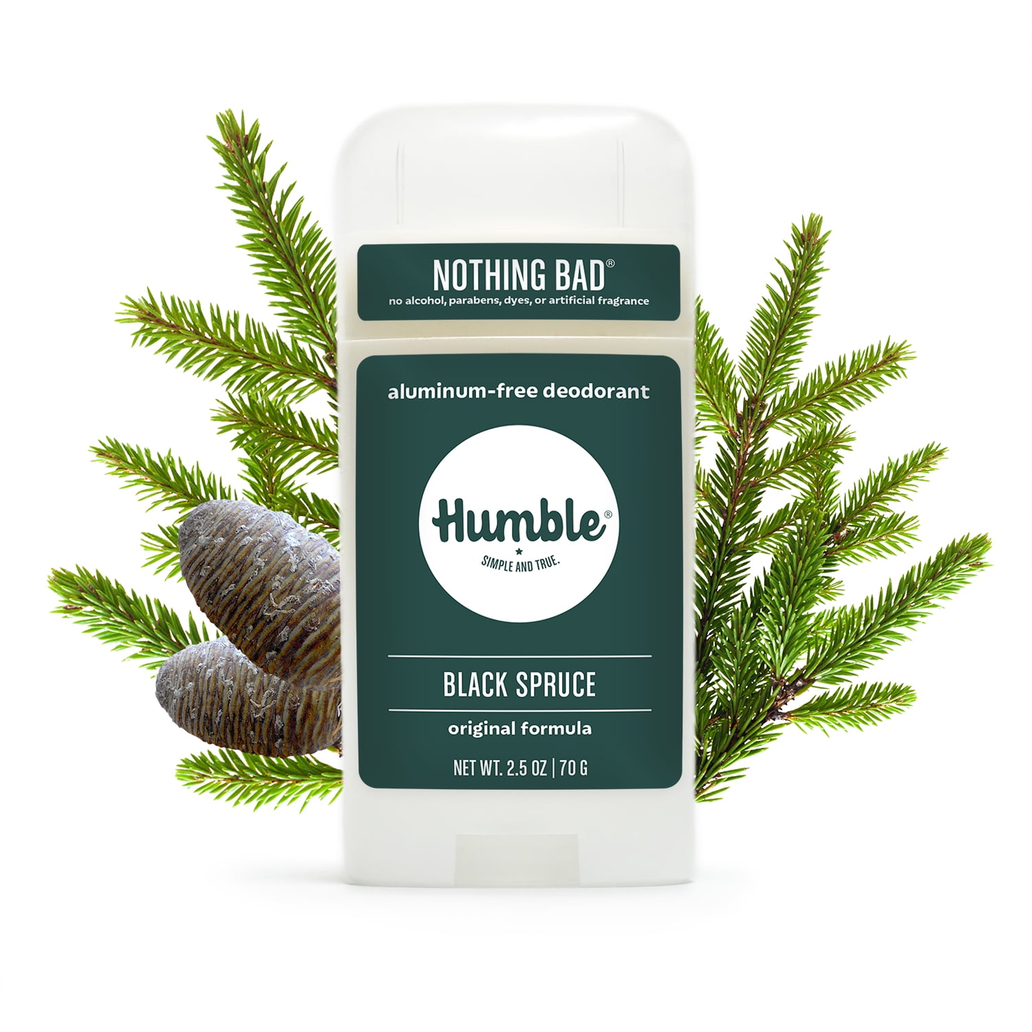 Humble Brands Natural Deodorant, Aluminum Free, Black Spruce Scent, 2 ...