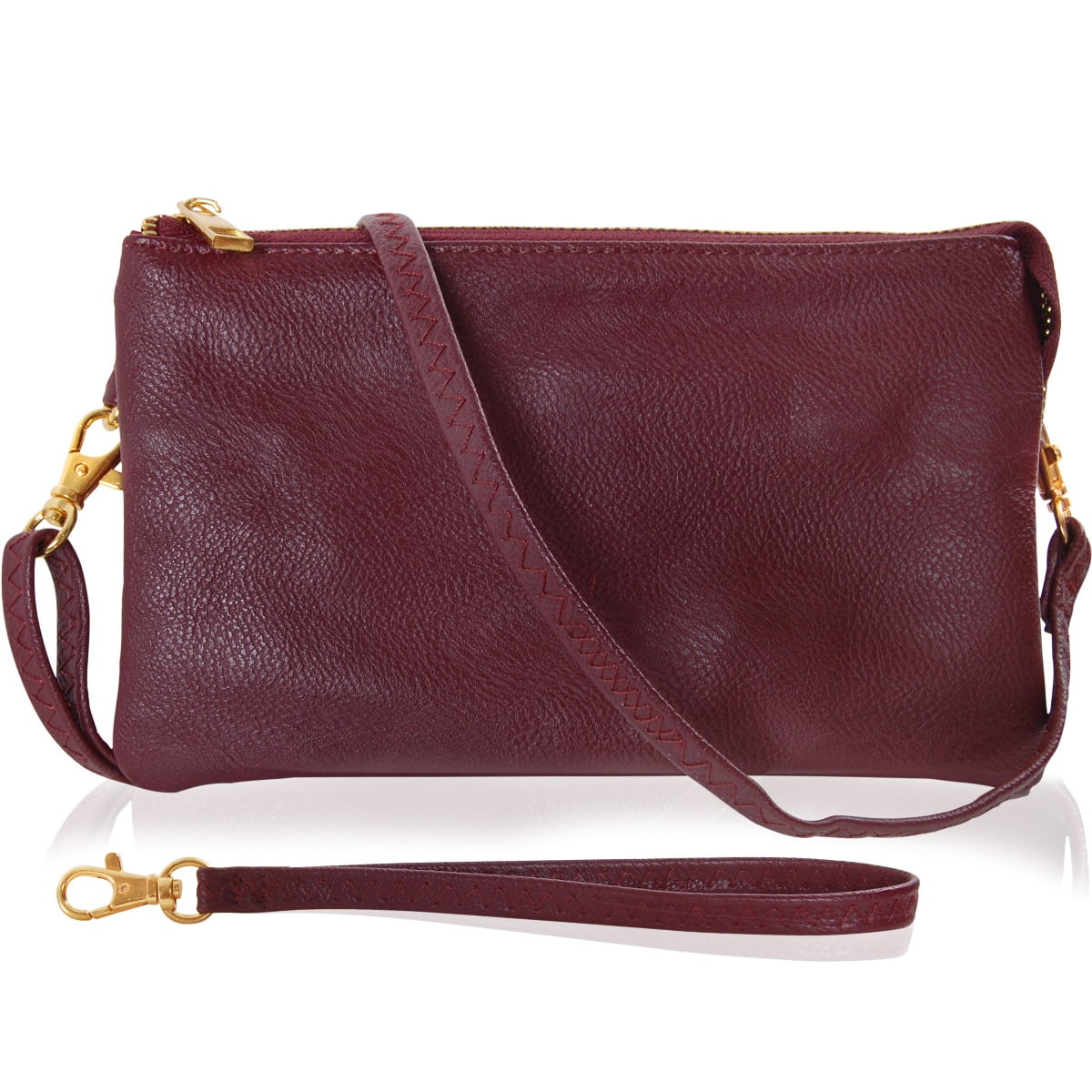 Humble Chic Burgundy Wristlets for Women - Vegan Leather Clutch ...