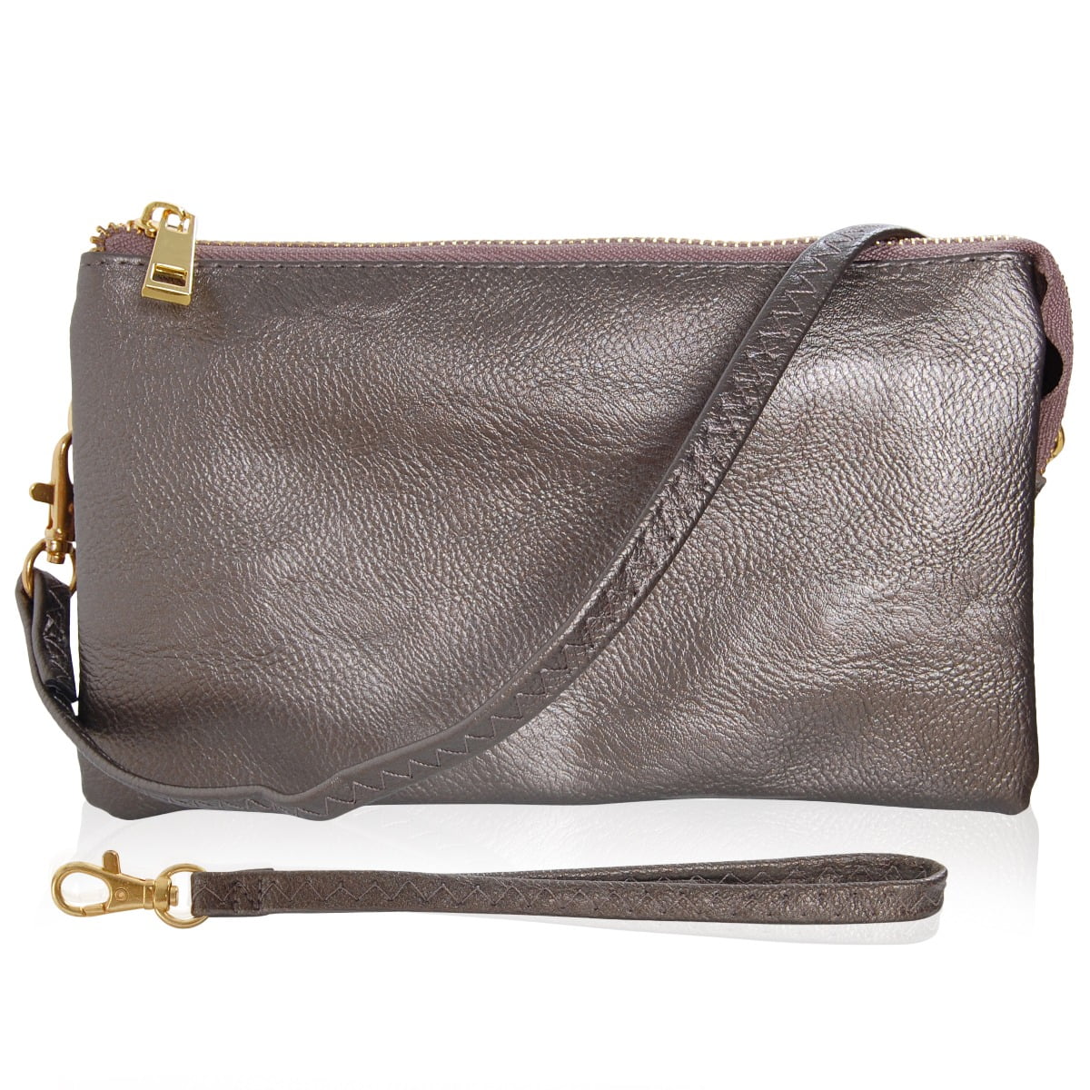 Humble Chic Clutch Purse Wristlets for Women - Dark Silver Vegan ...