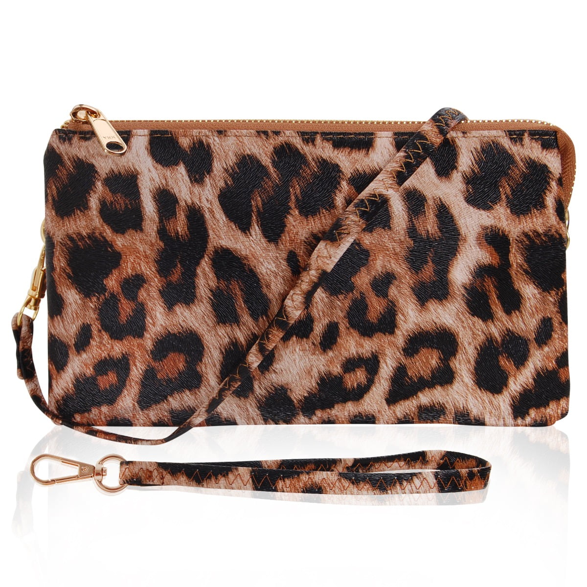 Humble Chic Crossbody Wristlets for Women - Leopard Vegan Leather ...