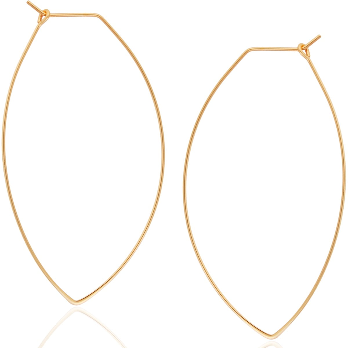 Humble Chic Geometric Marquise Threader Hoops - Hypoallergenic 18K Gold ...
