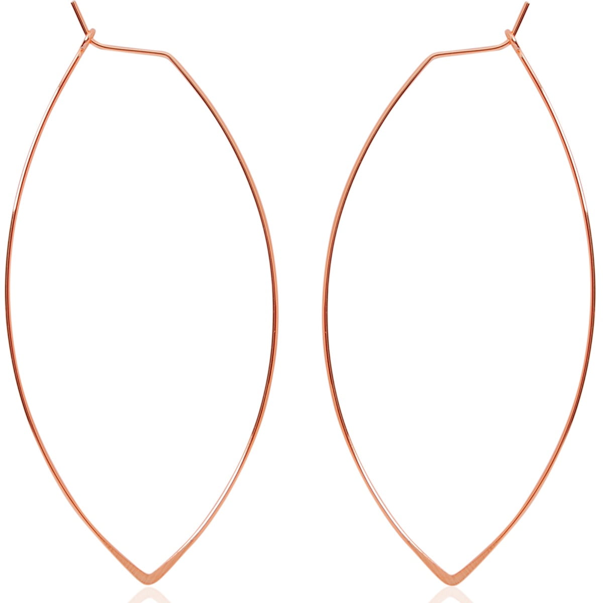 Humble Chic Geometric Marquise Threader Hoops - Hypoallergenic 18K Rose ...
