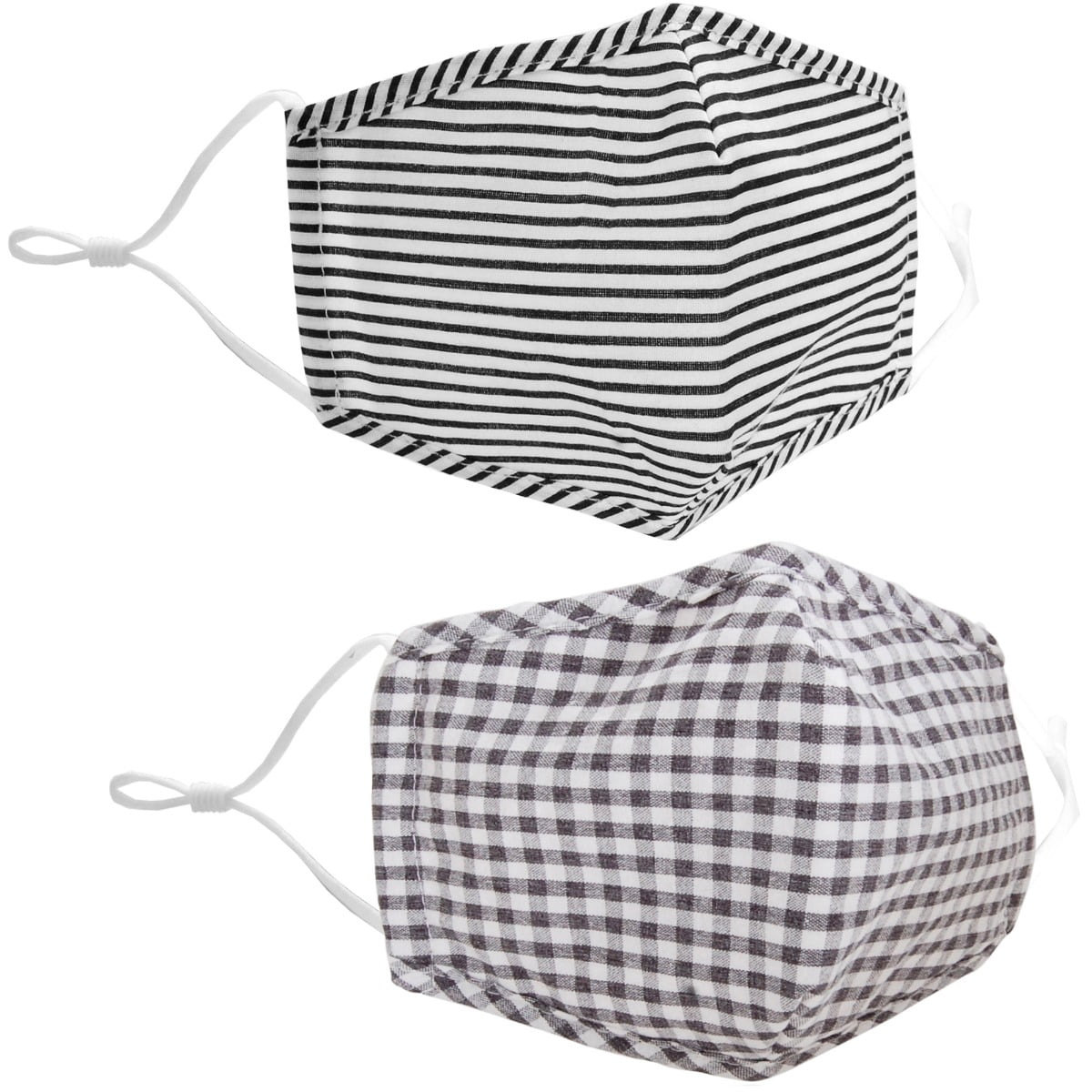 Humble Chic Reusable Breathable Cotton Face Mask - 2-Pack Black Stripes ...