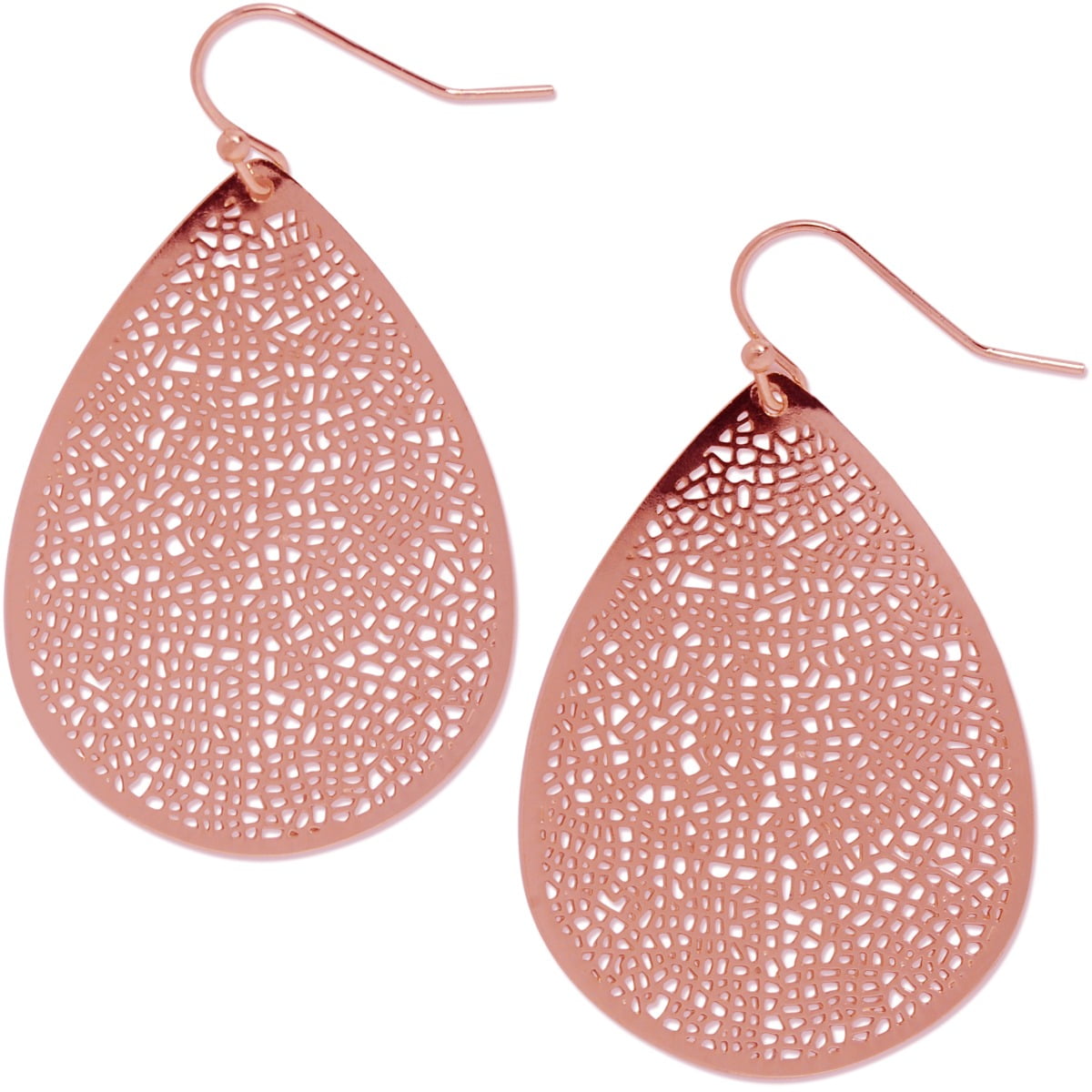 Humble Chic Rose Gold Dangle Earrings For Women - Teardrop Filigree ...