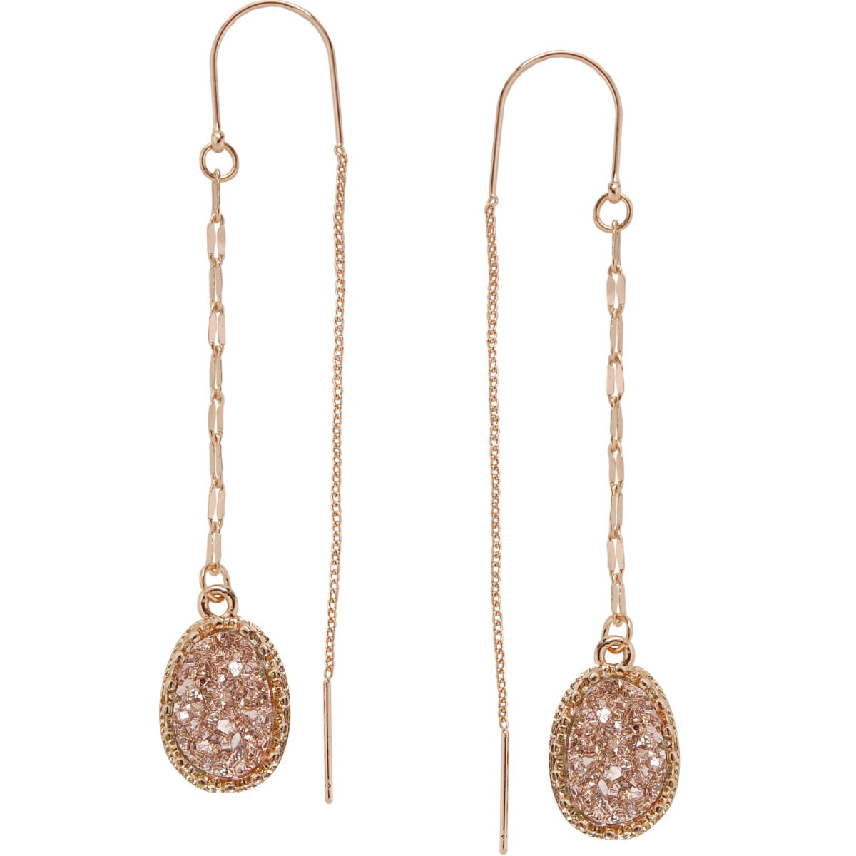 Humble Chic Simulated Druzy Chain Bar Threaders - Gold-Tone Long ...