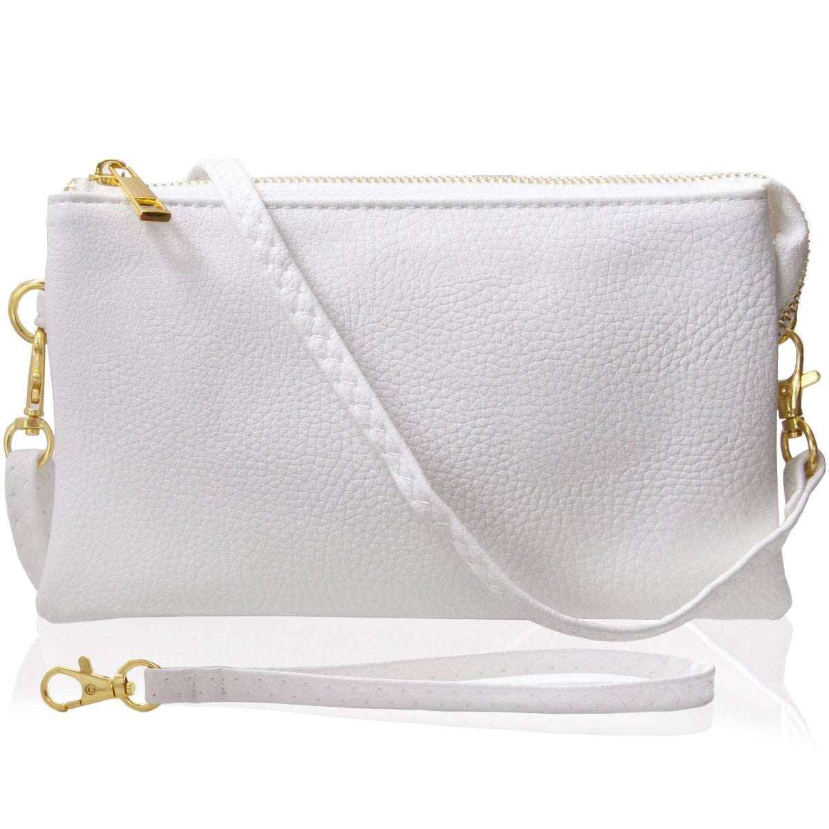 Humble Chic White Clutch Purse Wristlets for Women - Vegan Leather ...