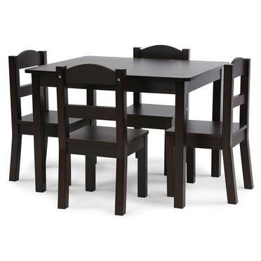 Humble Crew Kids 5-Piece Wood Table and Chair Set, White and Primary ...
