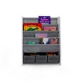 Humble Crew Kids Bookshelf 4 Tier Book Storage and Fabric Bin Organizer ...