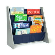 Delta Children Sling Book Rack 4-Tier 28"H Bookshelf Natural/Blue/Red ...