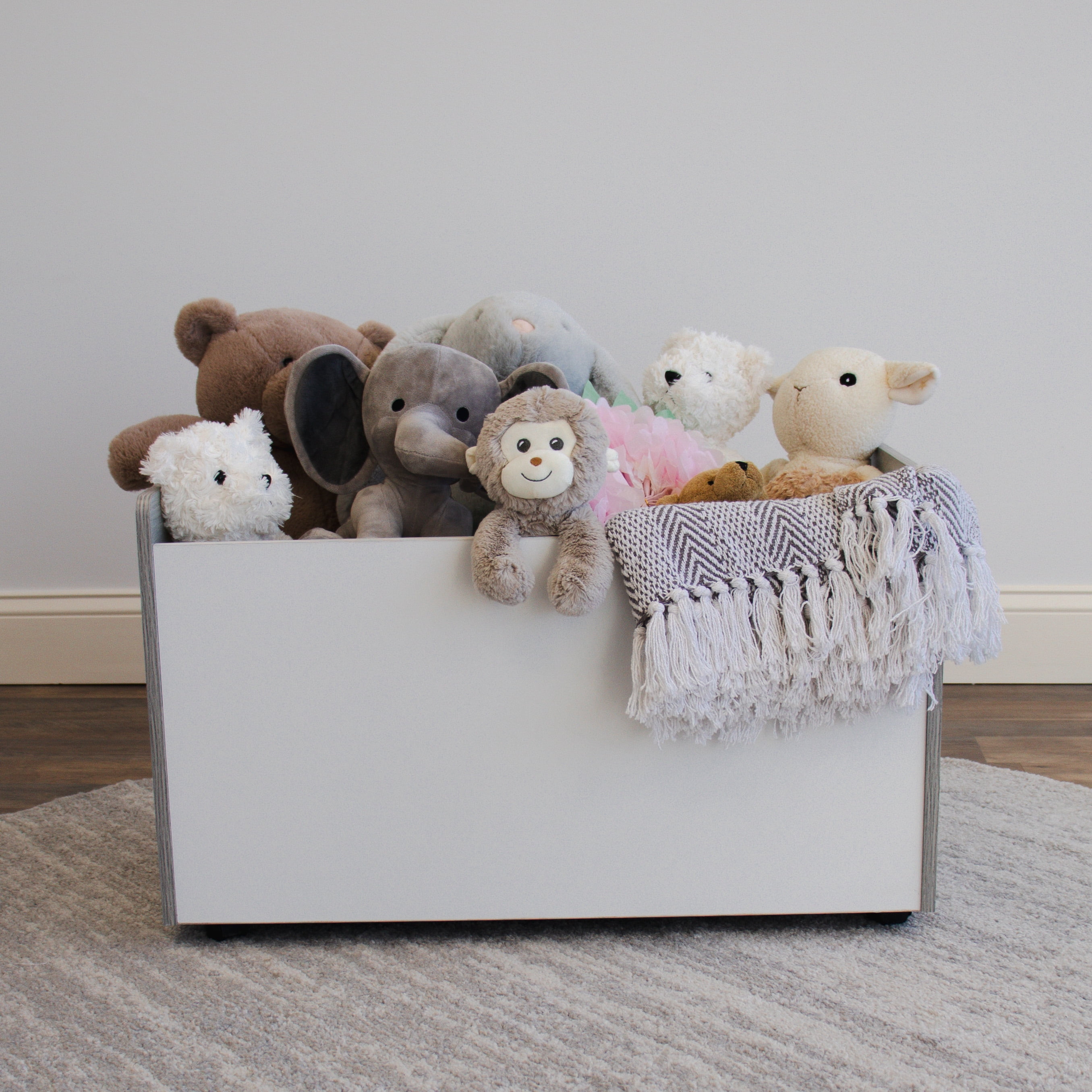 Humble Crew Slate Toy Storage Chest, Grey Wood Grain/White - Walmart.com