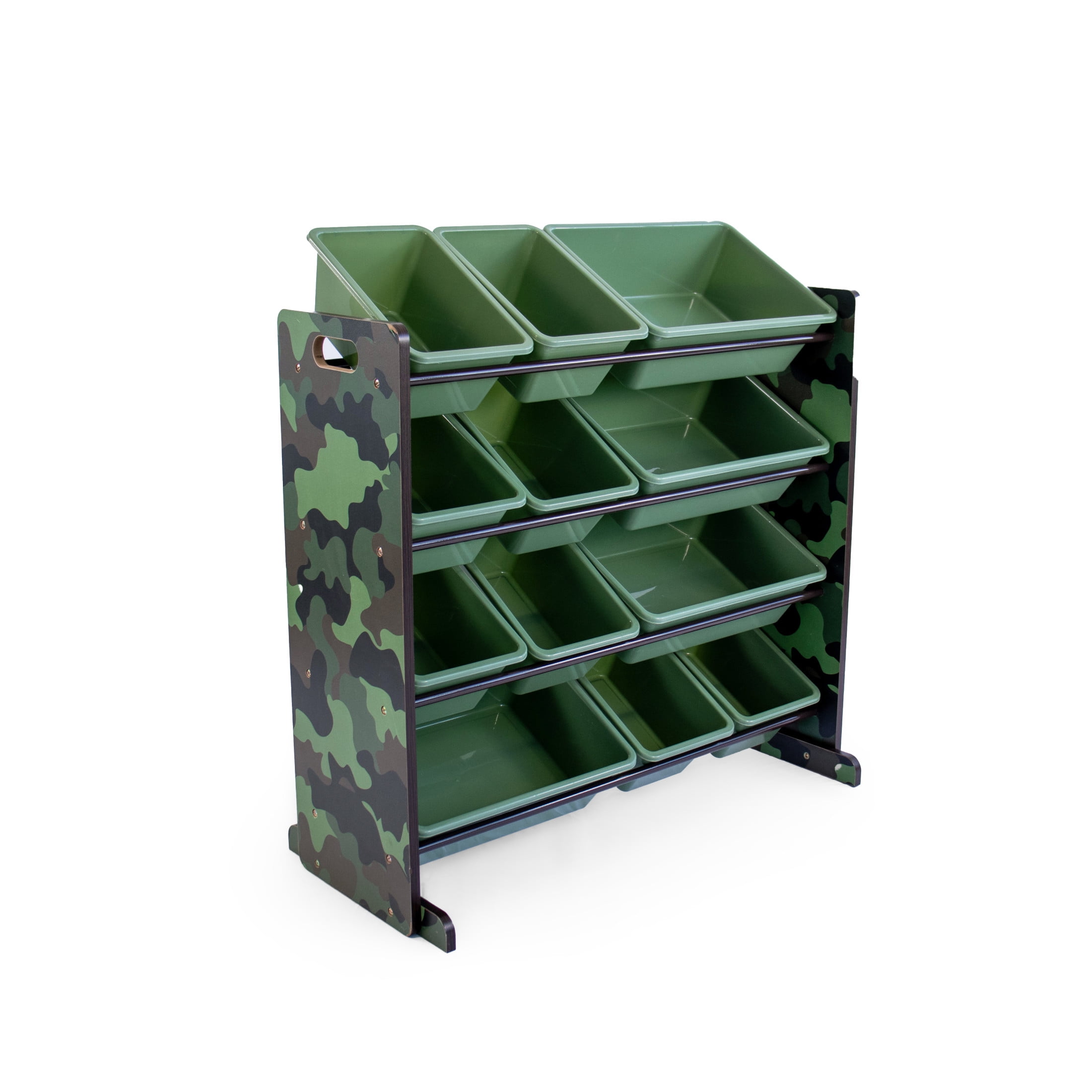 Humble Crew Toy Storage Organizer with 12 Plastic Storage Bins, Army ...