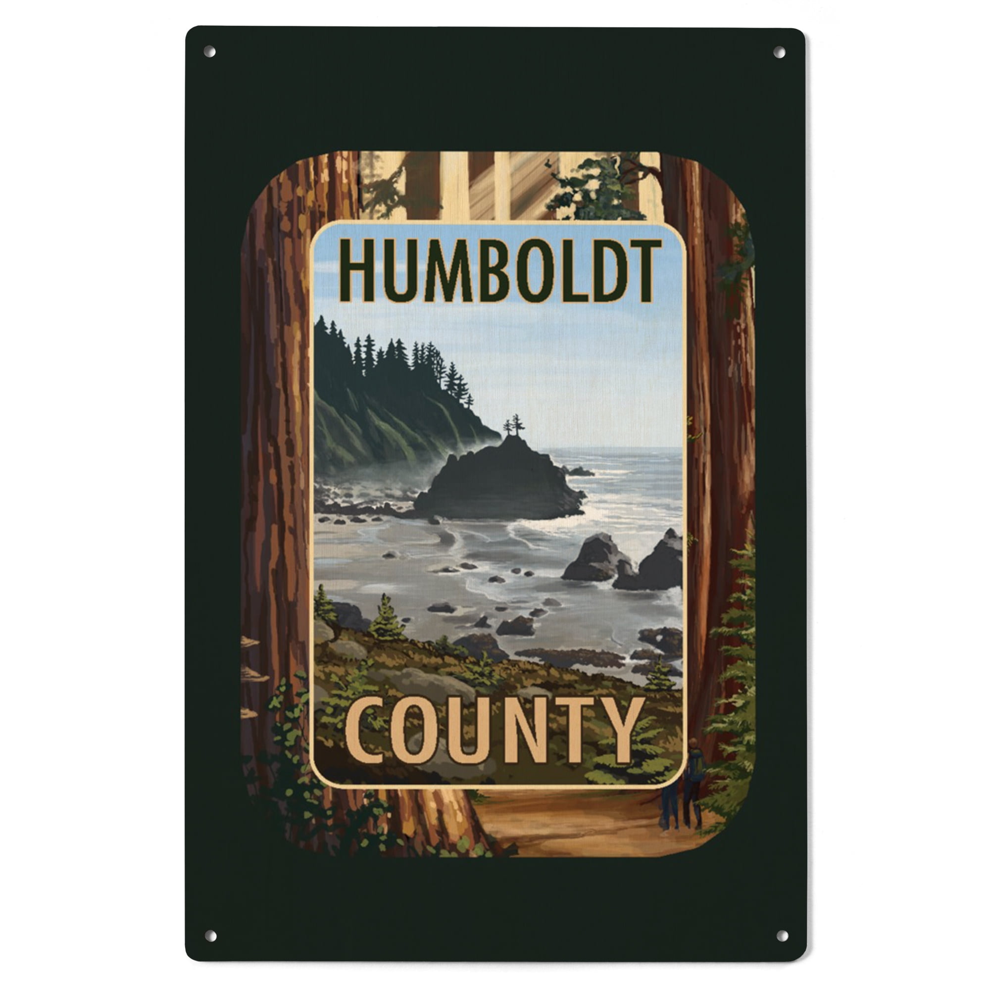 Humboldt County, California, Redwoods, Beach Inset, Contour Birch Wood ...