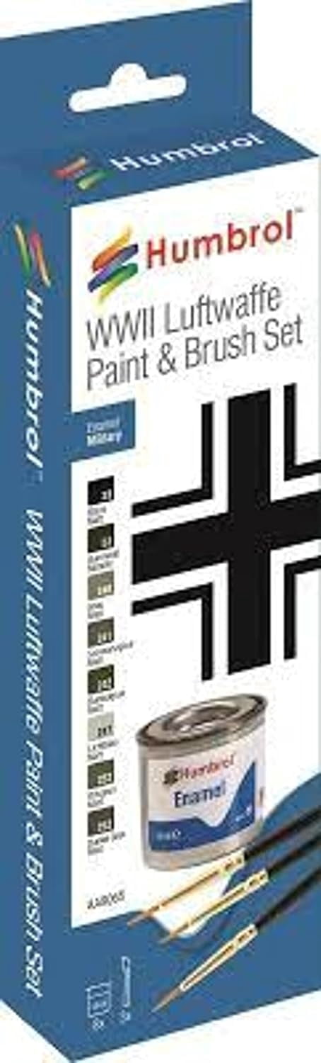 Humbrol AA9065 Paint Enamel Paint and Brush Luftwaffe WWII Colours ...
