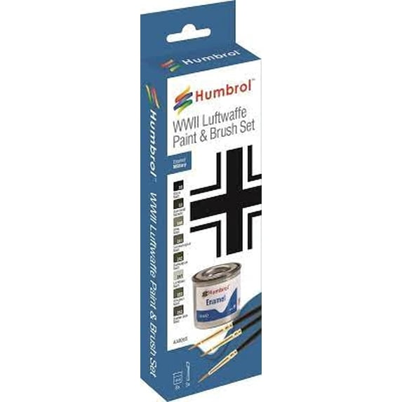 Humbrol AA9065 Paint Enamel Paint and Brush Luftwaffe WWII Colours ...