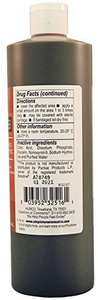 Humco 232516001 Povidone Iodine 10% Topical Solution, 16oz - Walmart.com