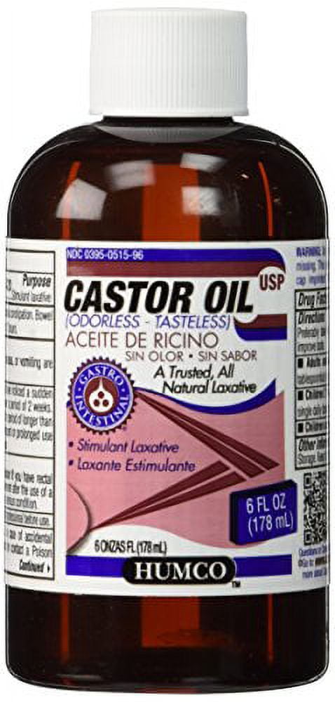 Humco Castor Oil USP Tasteless and Odorless, Stimulant Laxative for ...