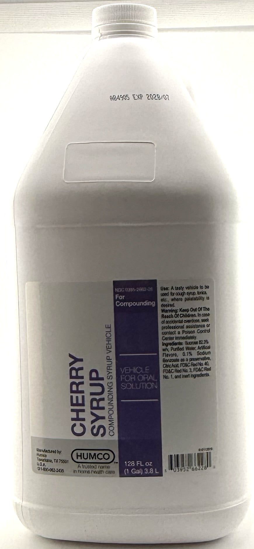 Humco Cherry Syrup 1 Gallon (128 Fl oz) Made in USA - Walmart.com