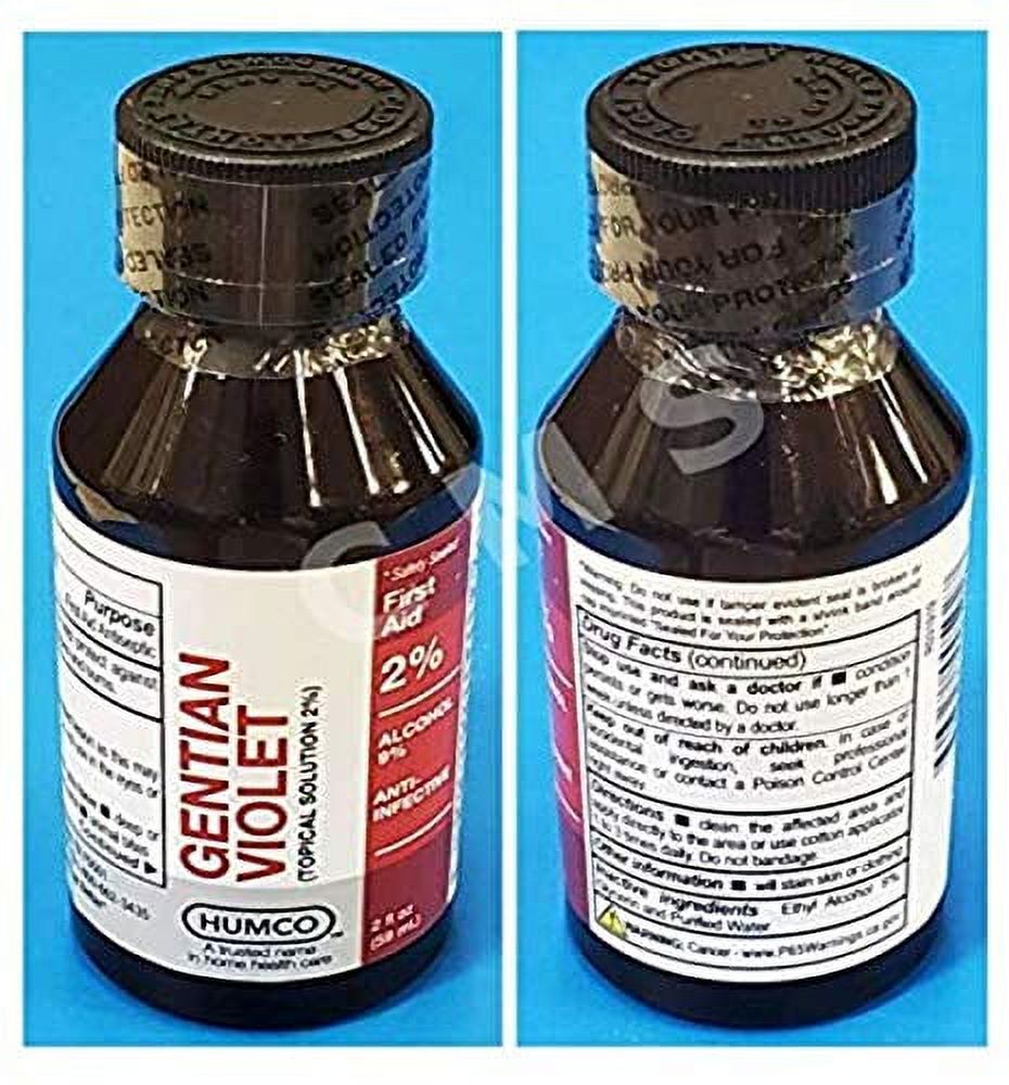 Humco Gentian Violet Topical Solution 1% Liquid, 2 oz. - Walmart.com