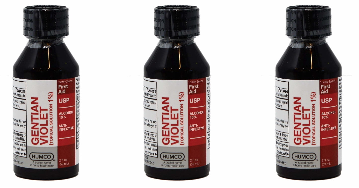 Humco Gentian Violet Topical Solution 1% USP - 2 oz, Pack of 3 ...