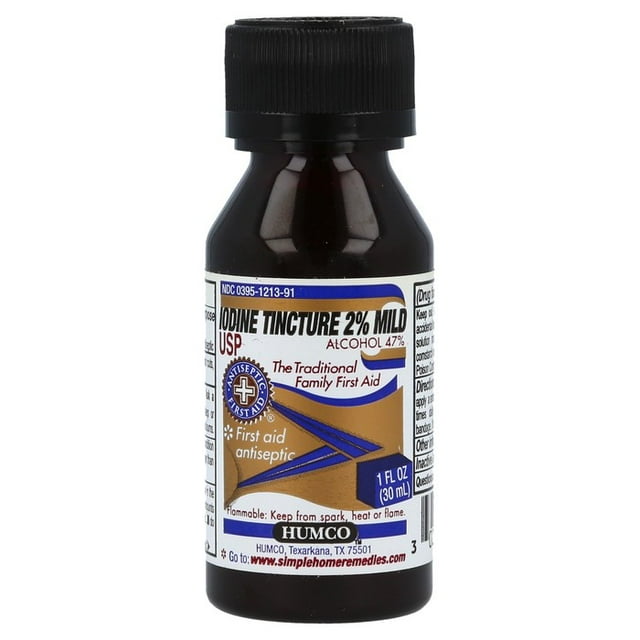 Humco Iodine Tincture Mild 2% 1 oz. - Walmart.com