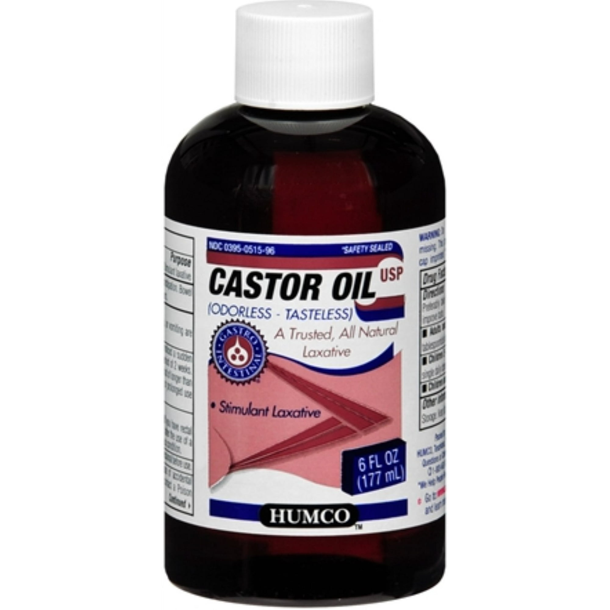 Humco Liquid Castor Oil, Natural Laxative, 1 Ea, 6 Oz, 3 Pack - Walmart.com