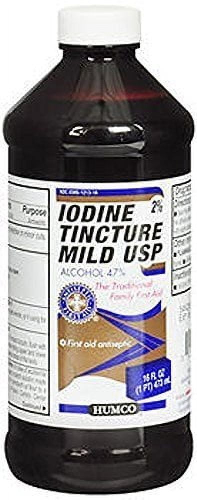 Humco Mild Iodine Tincture First Aid Antiseptic Prevent Infections, 16 ...