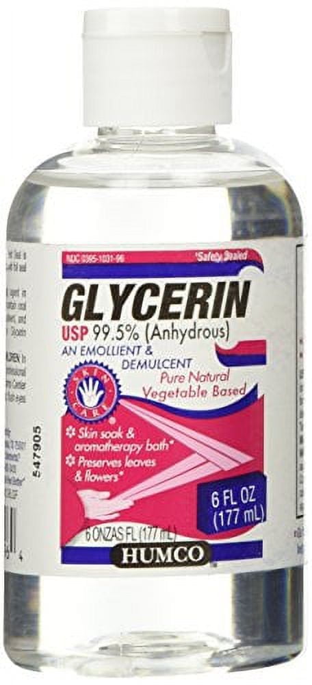 Humco USP Glycerin 99.5% - 6 oz Liquid Skin Protectant in Bottle ...