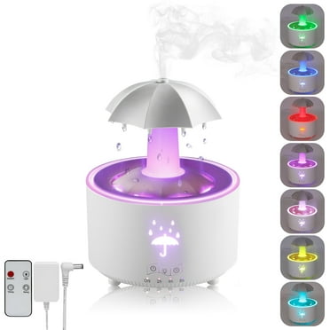 Rain Cloud Humidifier Water Drip, 7 Color Lights Mushroom Rain Cloud ...