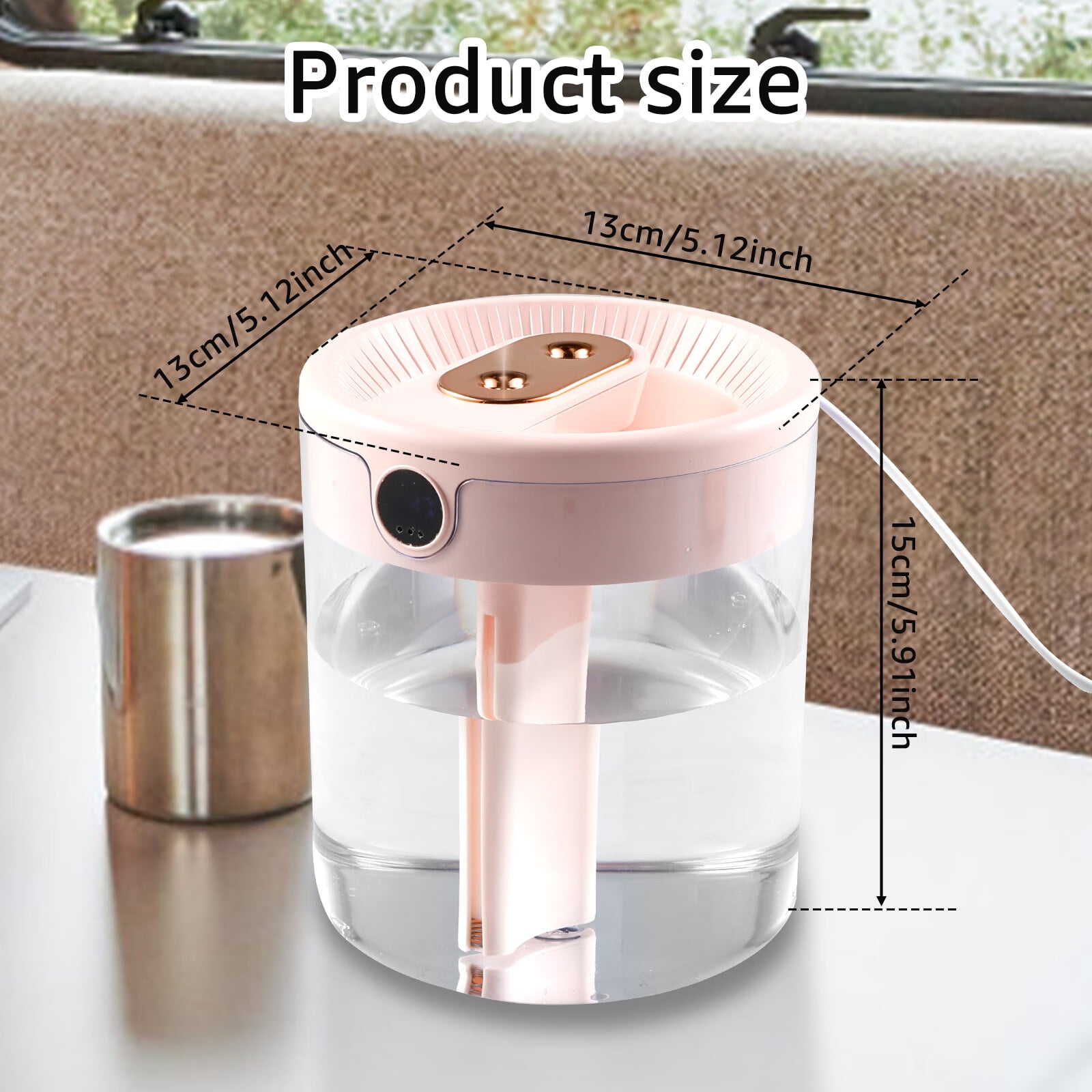 Humidifier for Bedroom Cool Mist Humidifier with 2 Nozzles 3 Mist Modes ...