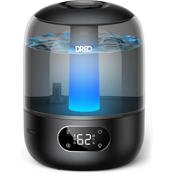 Humidifiers for Bedroom, 3L Top Fill 30H & 26dB Quiet Runtime Large ...