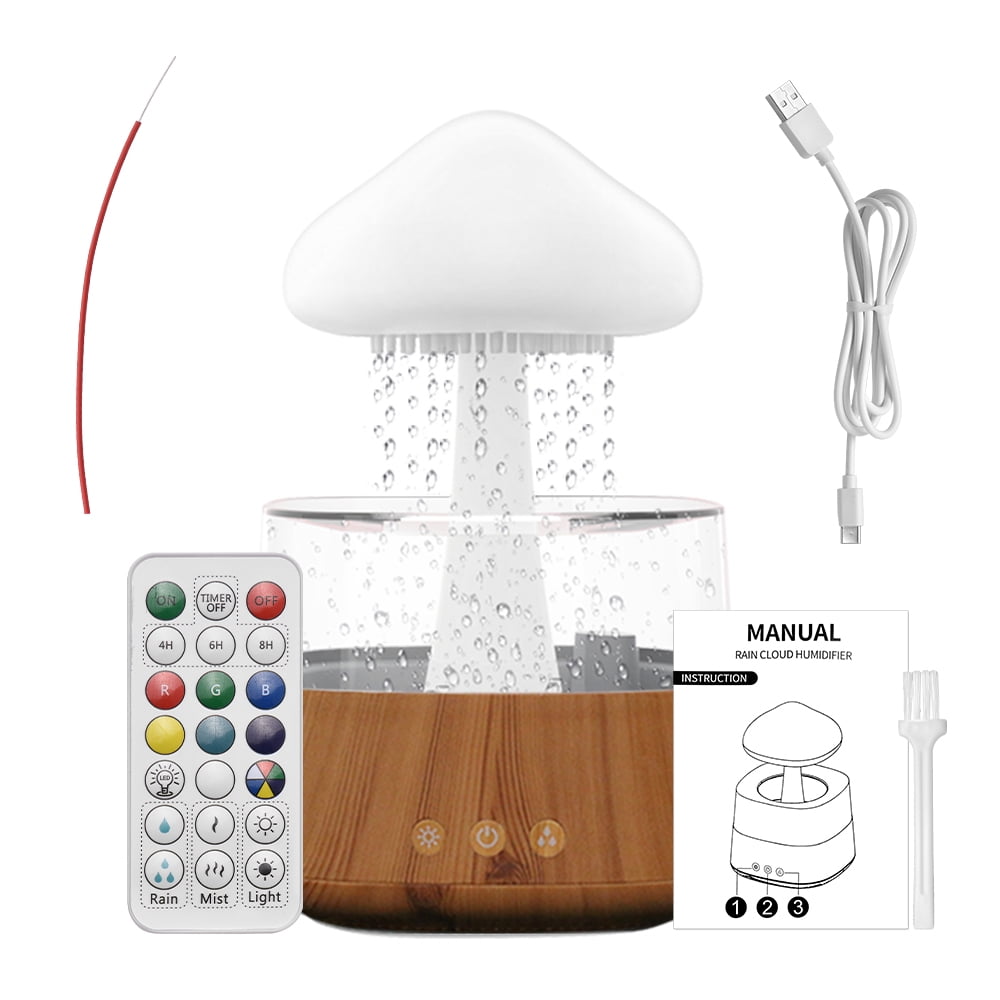 Humidifiers,Diffuser 450ml Rain Air With Cool Mist White Noise Bedroom ...