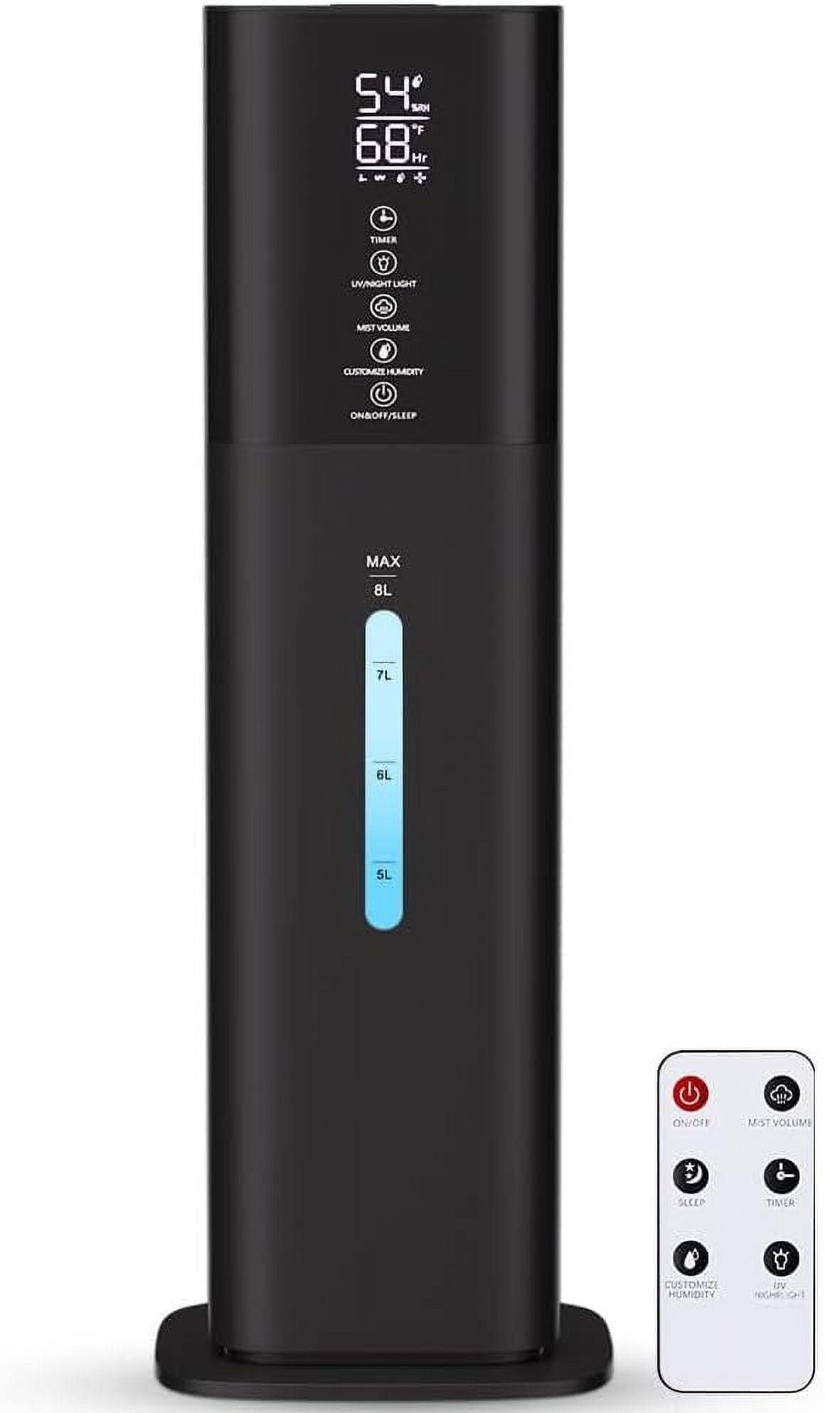 Humidifiers Large Room Bedroom with 7 Colors Light, 2.1Gal(8L) 3 Speed ...