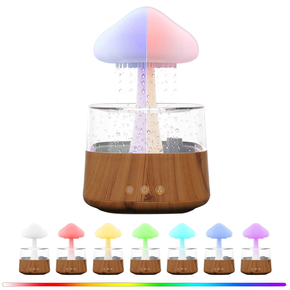 Humidifiers,Noise Bedroom Bedside Adjustable Led Remote Rain Cloud ...