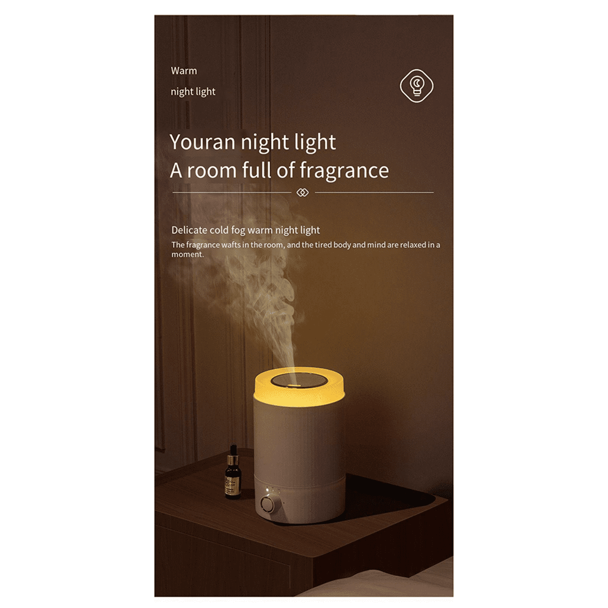 Humidifiers for Bedroom, 2L Cool Mist Ultrasonic Air Humidifier with ...