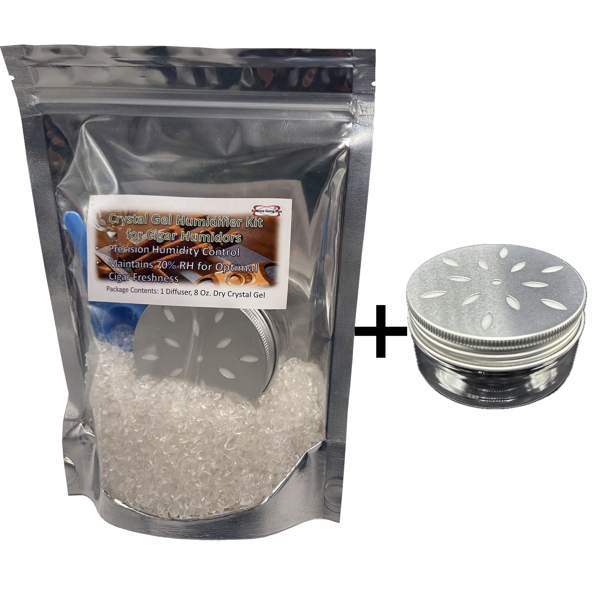 Cigar Humidor Humidifier Crystals with Dual Diffusers – Long-Lasting ...