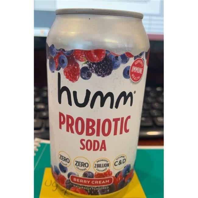 Humm 2202000 12 fl oz Berry Cream Probiotic Soda - Pack of 6 - Walmart.com
