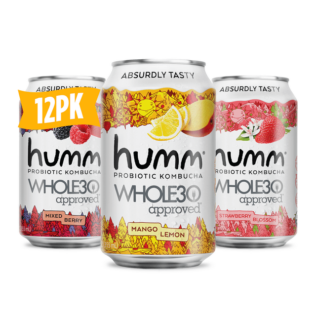 Humm Kombucha Whole30, Mango Strawberry Family Favorites Variety, 12 ...