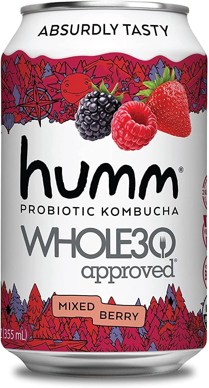 Humm Kombucha Whole30 Approved, Mixed Berry, 12 Pack, 12 oz Cans ...