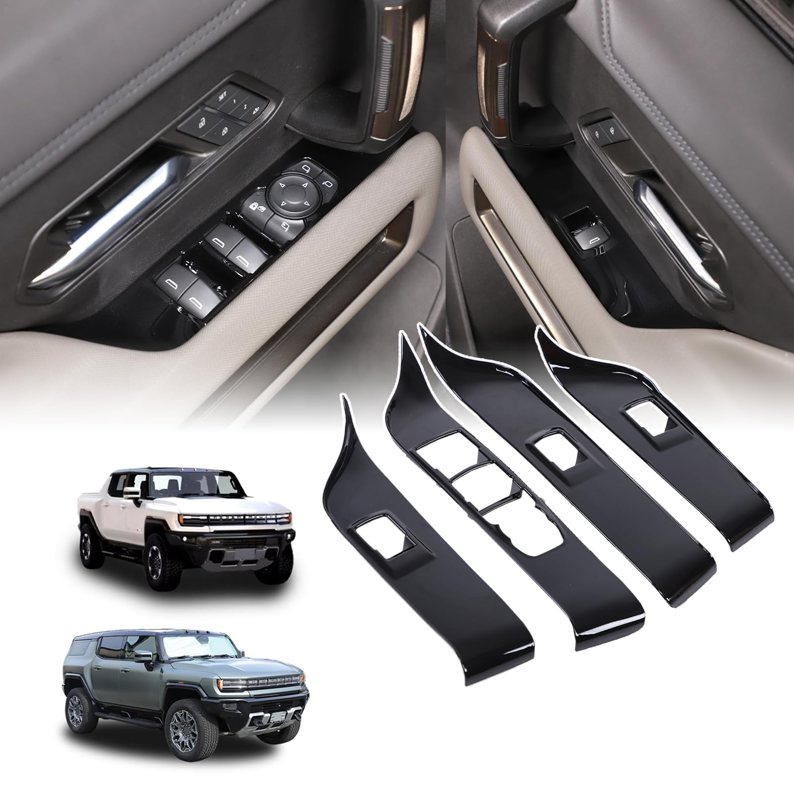 for Hummer EV Accessories MMF7 Car Door Window Glass Button Panel Trim ...