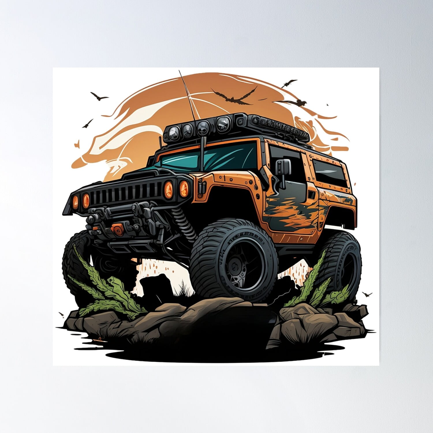 Hummer H1 Rock Crawler Poster Wall Art, Modern Wall Decor, 12x18 UNFRAMED - Walmart.com