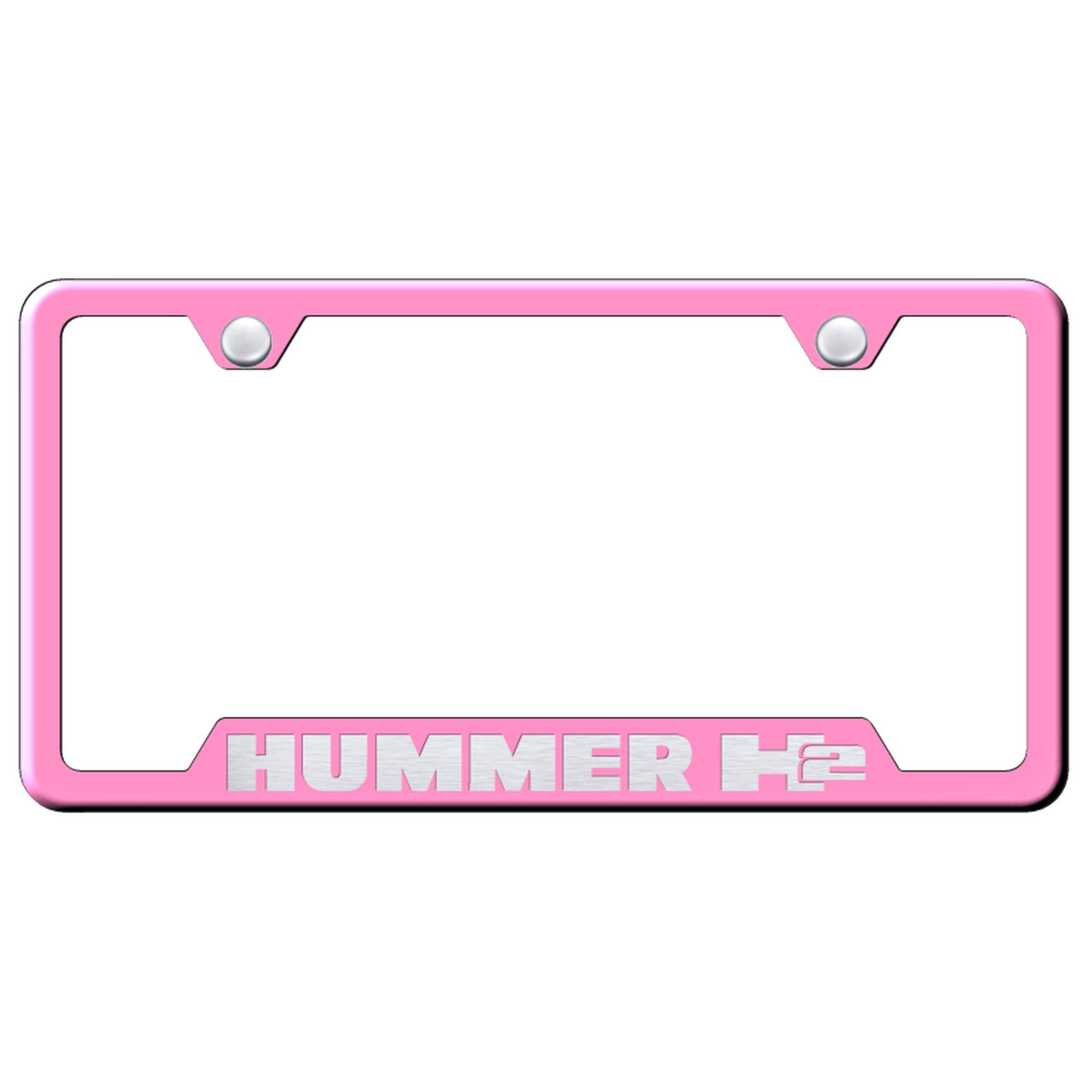 Hummer H2 Laser Etched Logo Cut-Out License Plate Frame (Pink ...