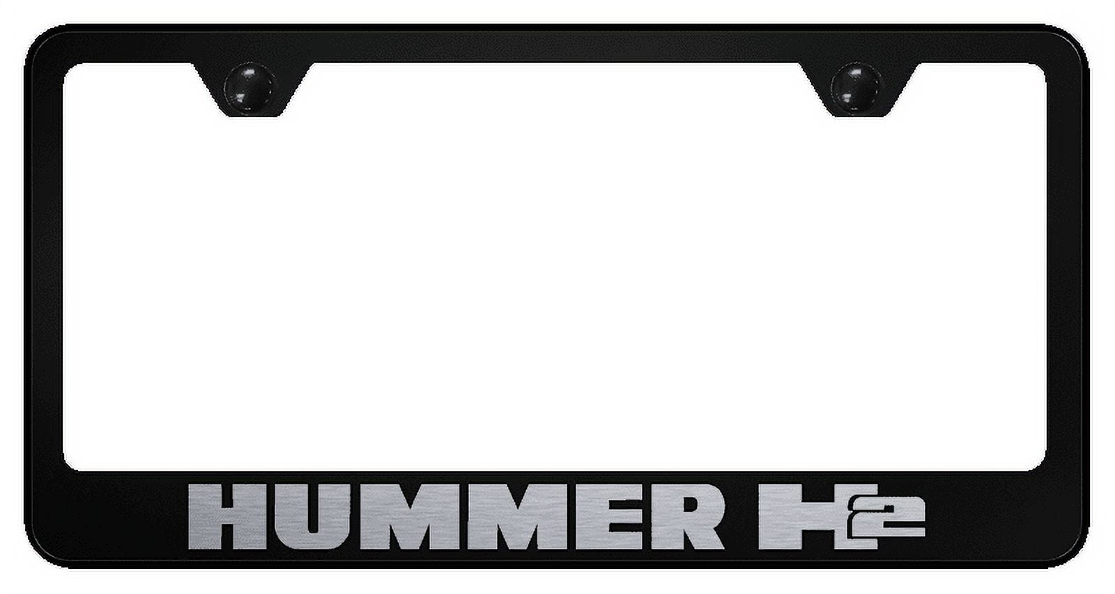 Hummer H2 Laser Etched Logo Stainless Steel License Plate Frame (Black ...